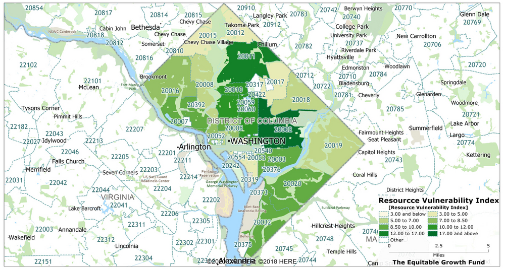 Washington DC's Resource Vulnerability Index: EGF